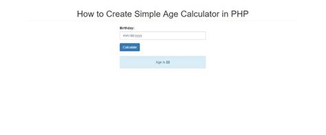 how to create simple age calculator in php 2022