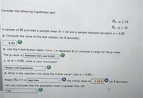 Solved Consider The Following Hypothesis Test Ho Î¼ 12 A Sample Of