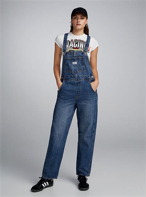 Faded Blue Denim Overalls Levis Shop Womens Denim Overalls Online