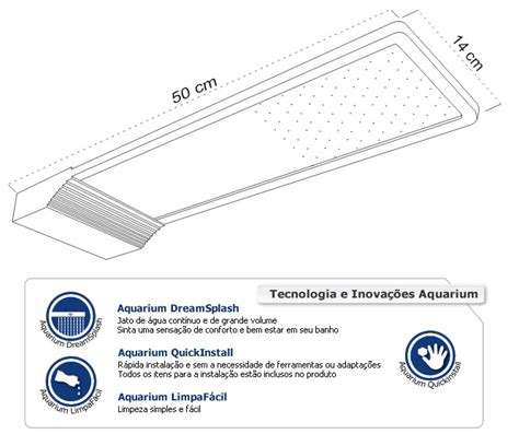 Chuveiro De Parede Aquadue Translucido Preto Aquarium Condec Premium