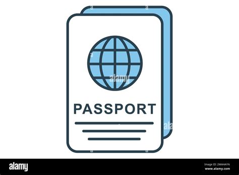 Passport Icon Icon Related To Primary Travel Document Flat Line Icon