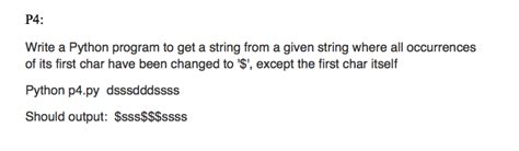 solved p4 write a python program to get a string from a