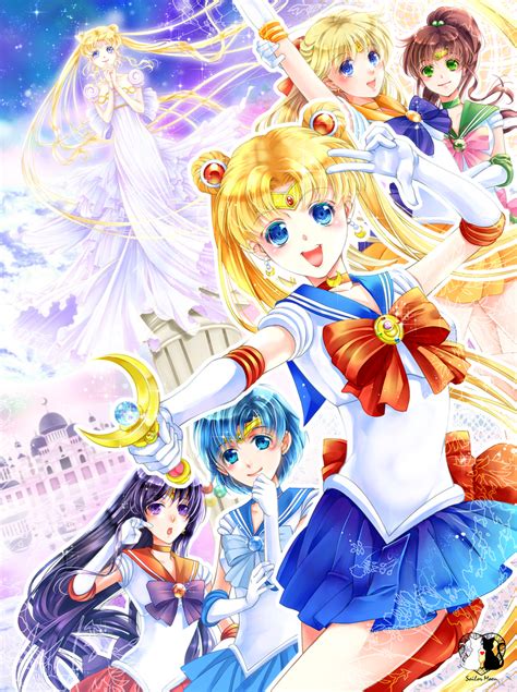 Safebooru 6 Girls D Aino Minako Arm Up Artemis Sailor Moon