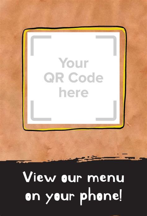 qr code table card template by musthavemenus