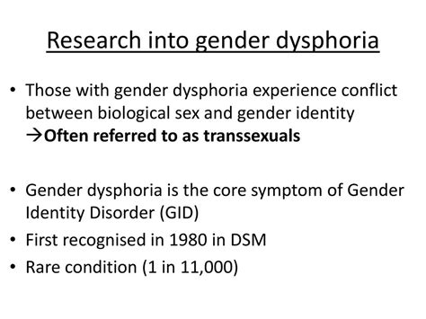 L O Examine The Possible Explanations For Gender Dysphoria Ppt Download