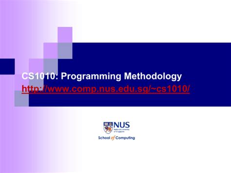 cs1010 programming methodology