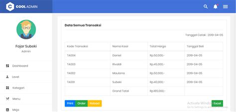 aplikasi restoran table service berbasis web