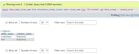 sql query to find column from all tables of database vky