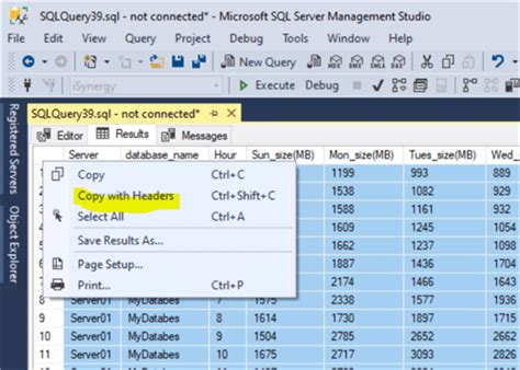 analyze sql server results in excel with conditional formatting