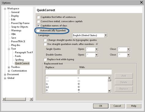 remove automatic hyperlink in text coreldraw x6 coreldraw graphics