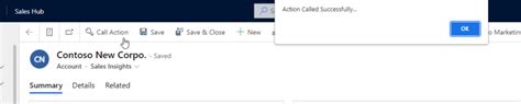 call custom action from javascript and run plugin for custom message in