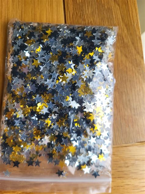 Doetyd Star Confetti Black And Gold 30g Star Table Confetti 6mm