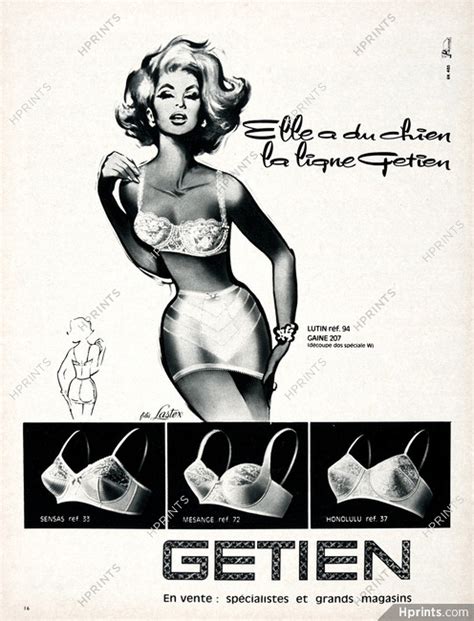 Getien Lingerie 1963 Girdle Bra Pin Up — Advertisement