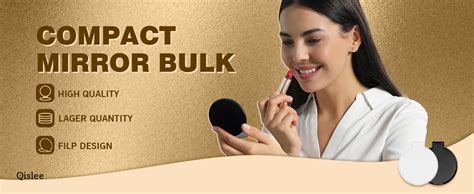 Qislee Compact Mirror Bulk Round Makeup Mirror For Purse