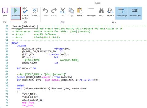 how to automate adding sql auditing triggers to a new or