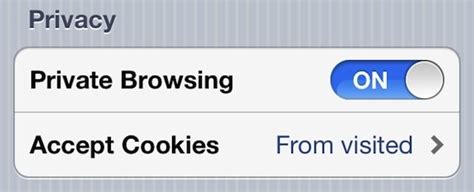 how to enable private browsing in iphone ipad