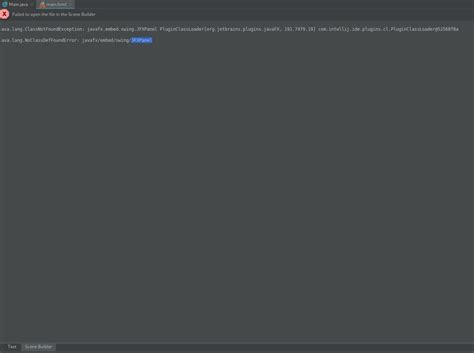java intellij s integrated scene builder for javafx not working in