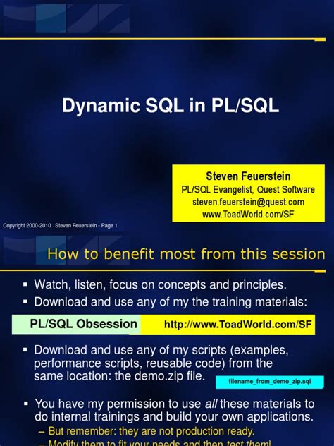 dynamic sql pl sql sql