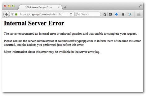 php internal server error enable debugging provides no additional