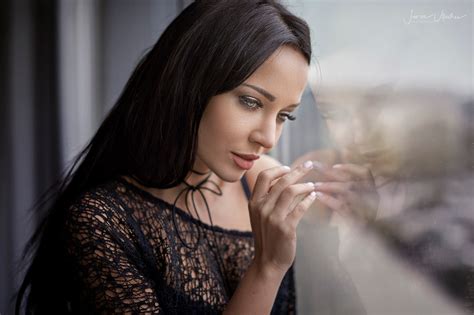 Lace Women Javier Ullastres Face Green Eyes Black Clothing See