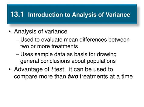 Ppt Chapter 13 Introduction To Analysis Of Variance Powerpoint