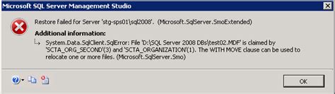 smile leads to success system data sqlclient sqlerror when restoring