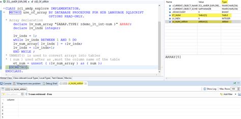 hana sql use of array sapcodes