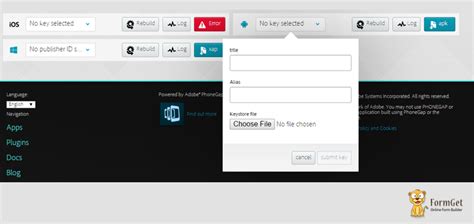 create run and build a phonegap app formget