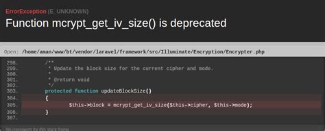 function mcrypt get iv size is deprecated in laravel 4 2