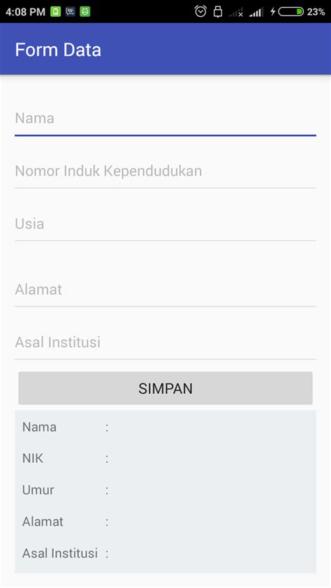 cara membuat aplikasi android form input data sederhana
