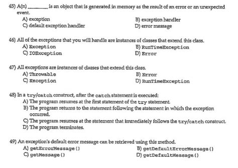 solved 45 a n is an object that is generated in memory as