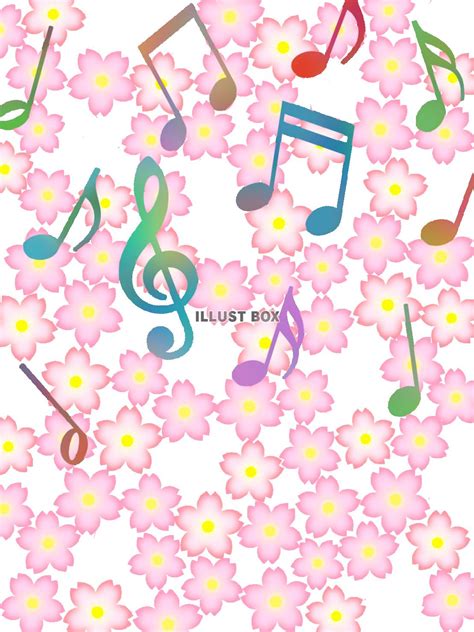 「桜 音符」イラスト無料