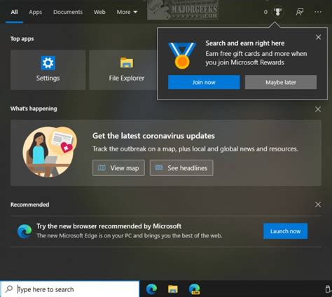 How To Disable Microsoft Edge Ads In Windows 10 Start Menu Majorgeeks