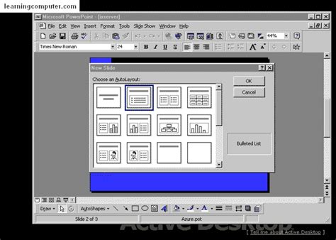 ms powerpoint insert menu