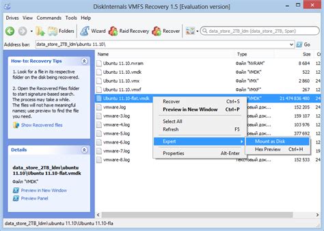 mounting hard drives vmdk files of a virtual machine running on a esx