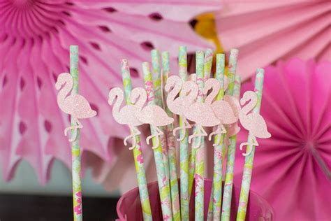 Pink Flamingo Party Decorations Flamingo Party Straws Lets Flamingle