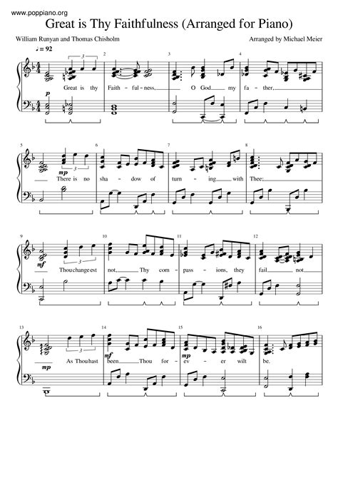 Spiritual Great Is Thy Faithfulness Sheet Music Pdf Free Score