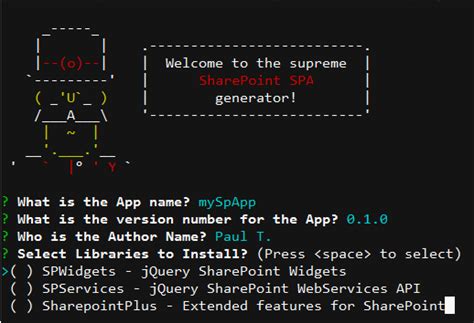 my first yeoman generator sharepoint spa easily setup new sharepoint