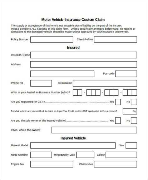 Free 37 Sample Claim Forms In Pdf Excel Ms Word Images
