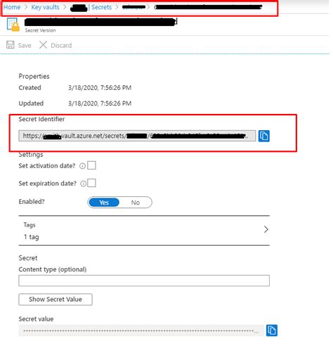 how to get the azure key vault secret uri for ci cd
