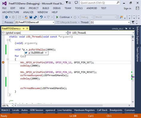 using freertos with stm32 devices and visualgdb visualgdb tutorials images