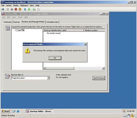windows ntbackup restore troubleshooting tips