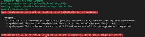 problème d installation d un bundle symfony symfony swiftmailer