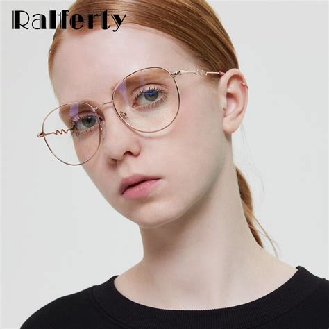 Ralferty Trendy Round Womens Glasses Frame Female Circle Frames For
