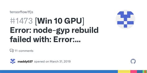 [win 10 gpu] error node gyp rebuild failed with error command failed