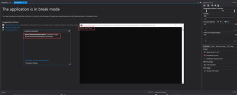 debug core application system stackoverflowexception c stack