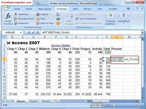 microsoft excel formulas tab tutorial learn ms excel 2007