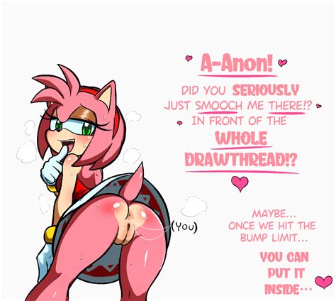 Rule 34 1girls Amy Rose Anus Ass Bent Over Blush Bottomless Dialogue