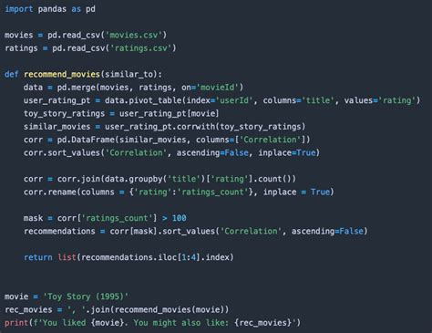 a simple recommendation system using pandas corrwith method laptrinhx