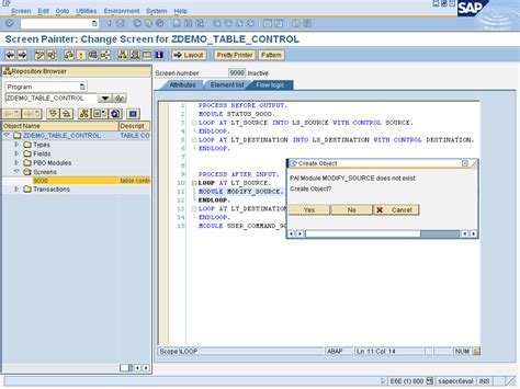 table control in module pool programming in sap abap